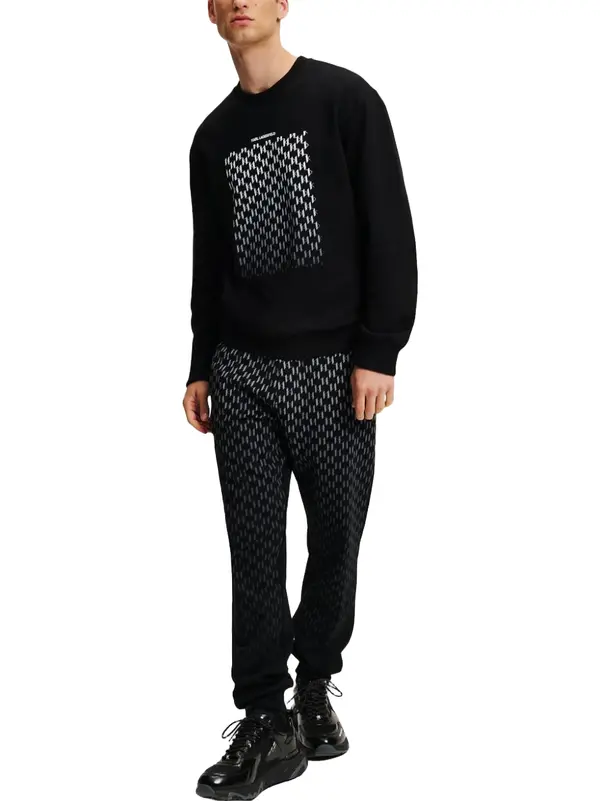 Karl Lagerfeld Monogram-dégradé Sweatshirt - Black