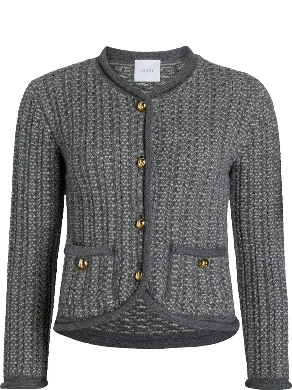 Patou Knitted Fitted Jacket - Grey