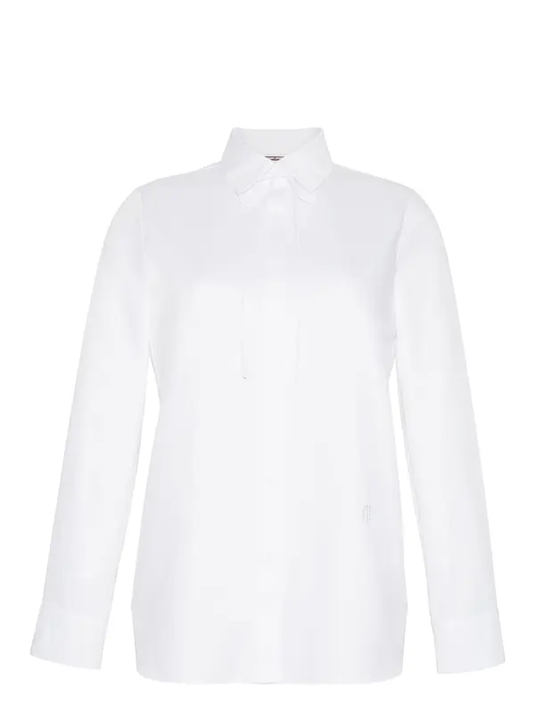Adam Lippes Thin Bow Cotton Shirt - White