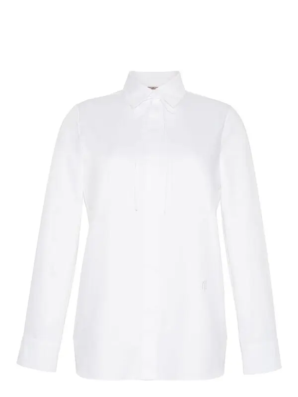 Adam Lippes Thin Bow Cotton Shirt - White