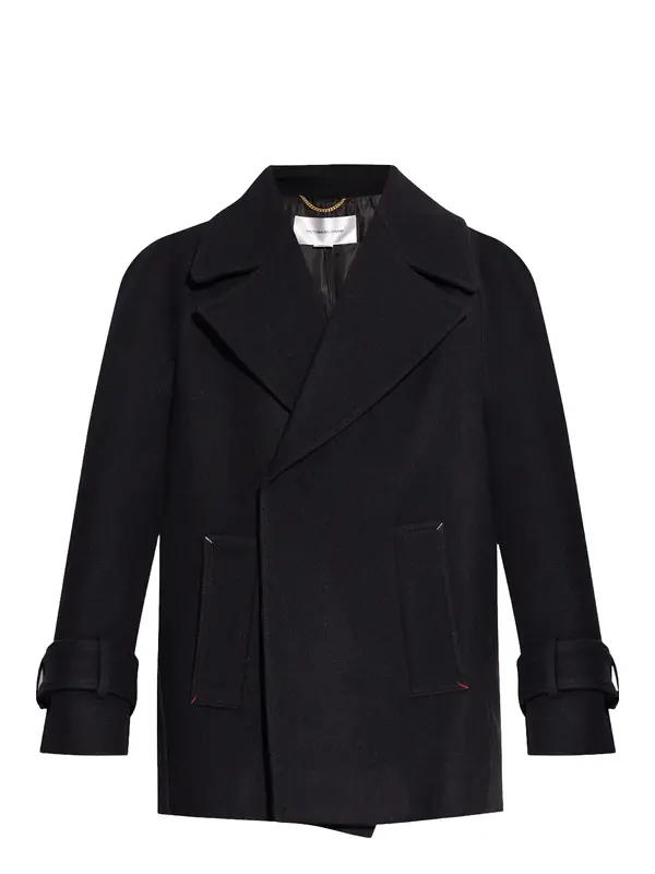 Victoria Beckham Wool Double-breasted Coat - Black