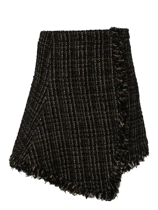 Sacai Tweed Wrap Skirt - Black