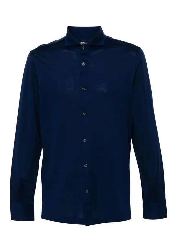 Boggi Milano Piqué-weave Shirt - Blue