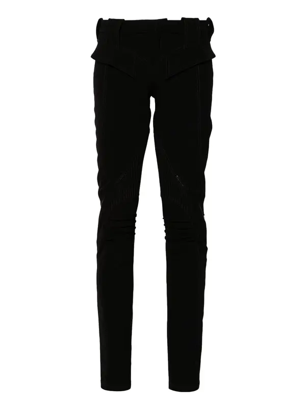 MUGLER Zipped Scuba Trousers - Black