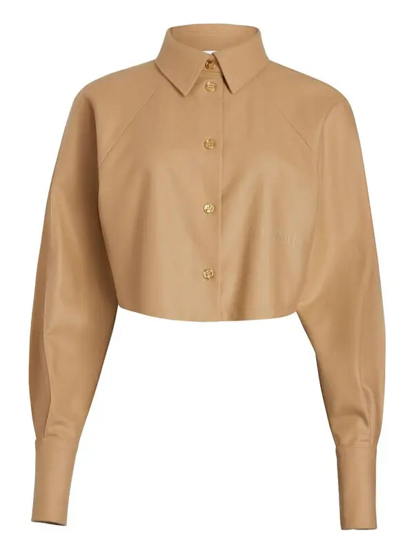 PATOU Cropped Organic Cotton Shirt - Neutrals