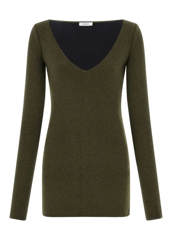 FERRAGAMO Virgin Wool-blend Knitted Dress - Green