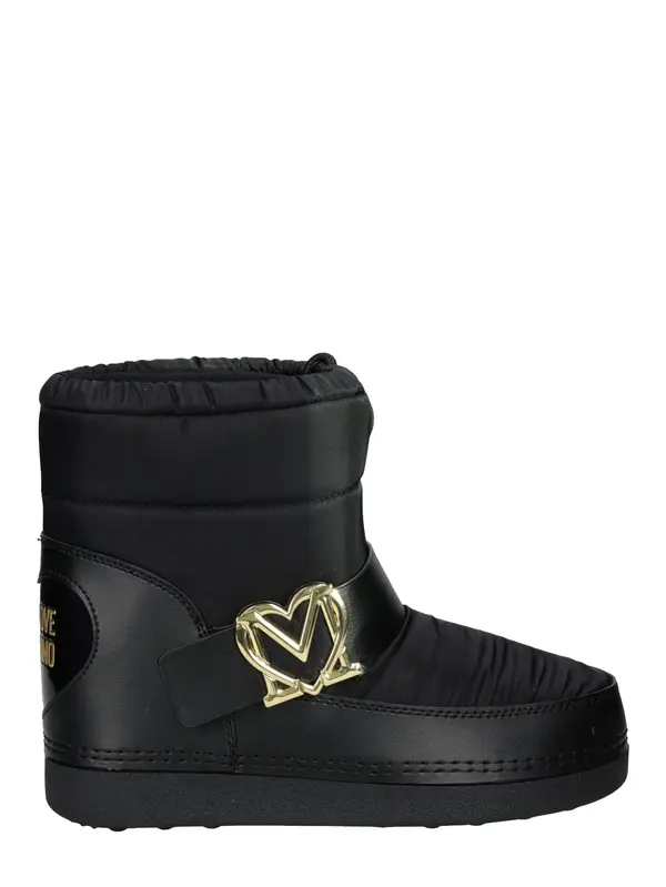 Moschino Logo-plaque Padded Ankle Boots - Black
