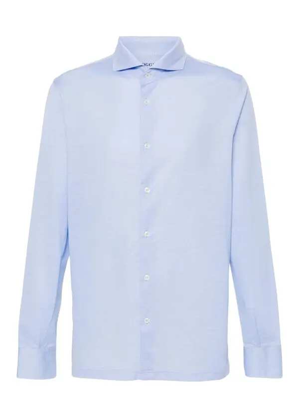 Boggi Milano Piqué-weave Shirt - Blue