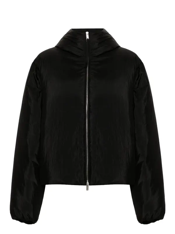 JIL SANDER Hooded Puffer Jacket - Black