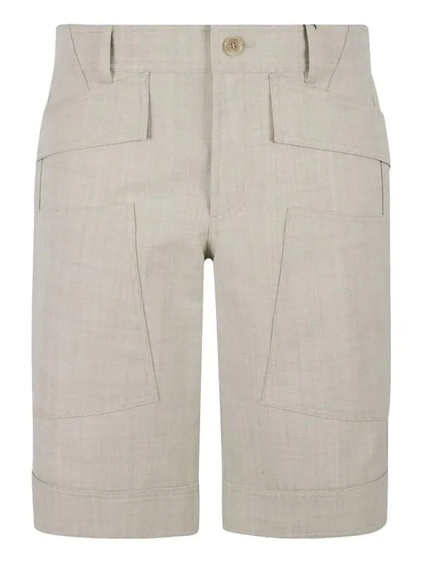Burberry Grain De Poudre Wool Bermuda Shorts - Beige