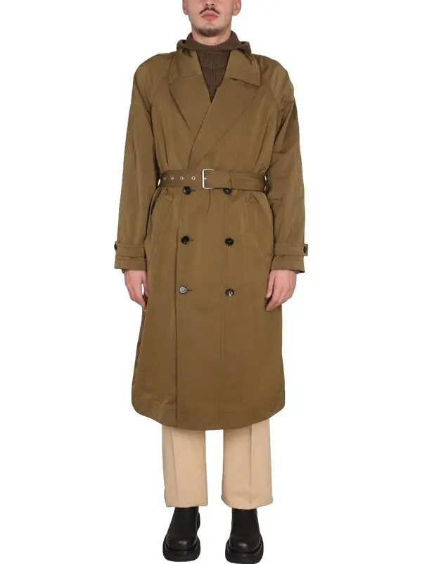 Bottega Veneta Nylon Folding Trench Coat - Military Green
