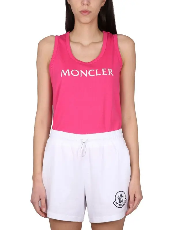 Moncler Top With Logo Print - Purple