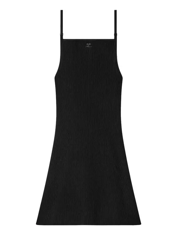 COURREGES Ribbed Knit Dress - Black
