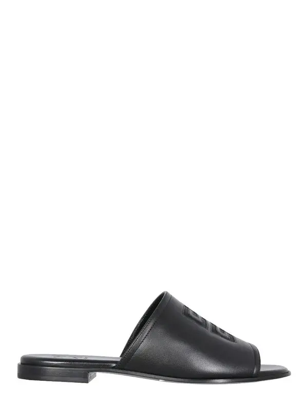 Givenchy Leather Flat Mules - Black