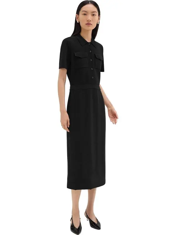 Theory Military Midi Dress - Black