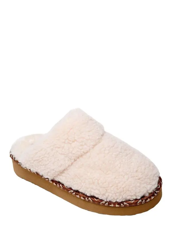Minnetonka Cerise Faux Fur Slipper - Cream