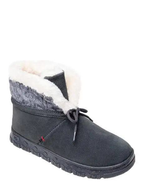 Minnetonka Norean Faux-fur Lined Slipper Bootie - Charcoal
