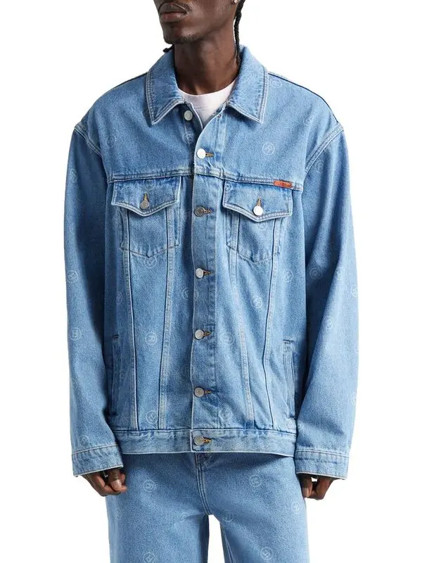 Martine Rose Oversized Denim Trucker Jacket - All Over Blue