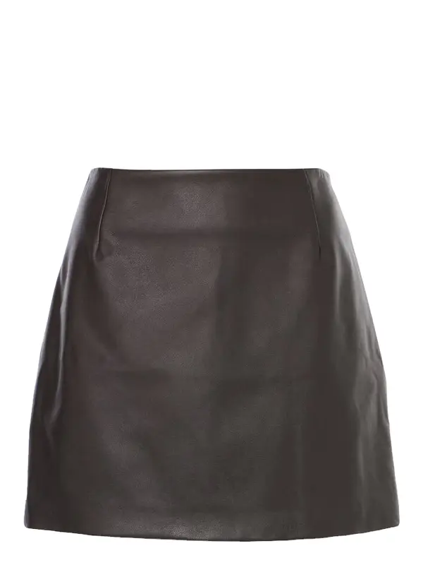 BLAZÉ MILANO Coci Leather Miniskirt - Brown