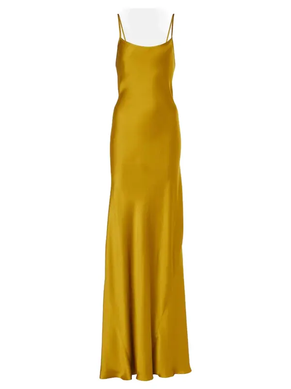 Victoria Beckham Satin Crêpe Slip Dress - Gold