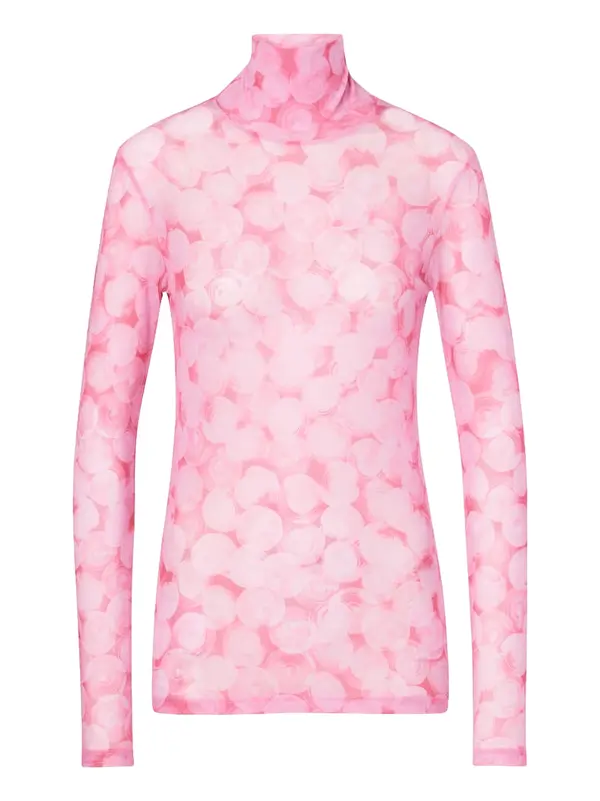 Dries Van Noten Printed High-neck Top - Pink