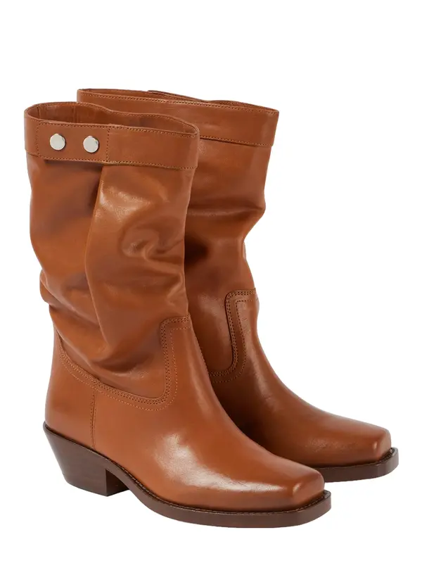 Isabel Marant Ademe Leather Ankle Boots - Brown