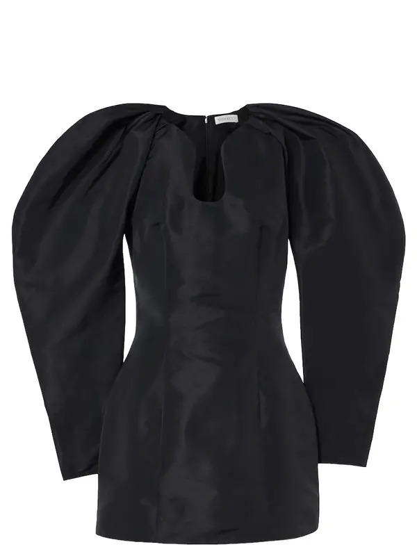 Nina Ricci Pleated Taffeta Minidress - Black