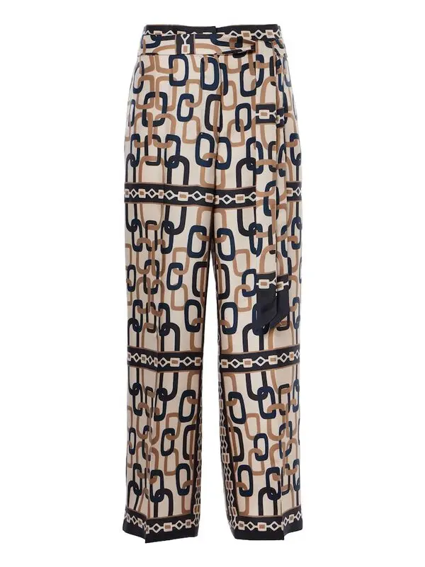 Max Mara Brina Printed Wide-leg Pants - Multicoloured