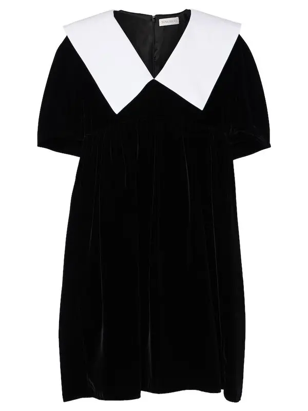 Nina Ricci Velvet Mini Dress - Black