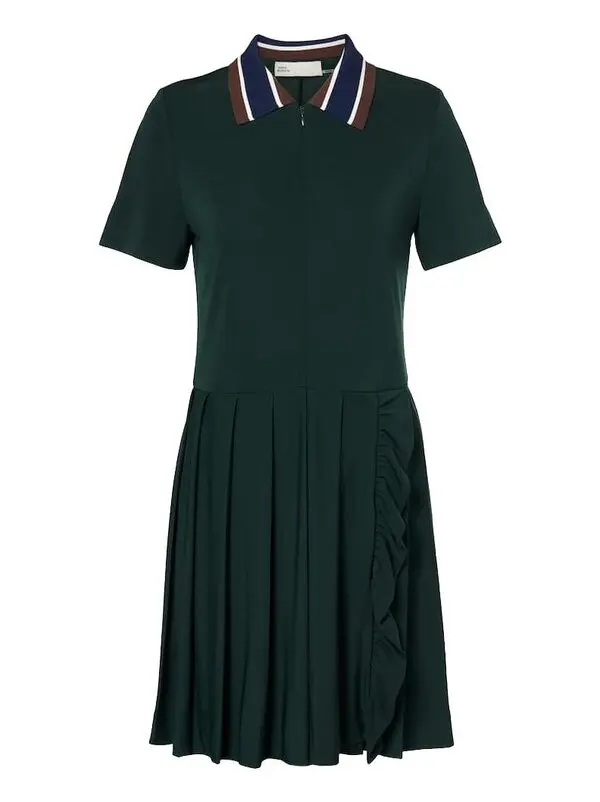 Tory Burch Pleated Zip-up Tennis Dress - Green
