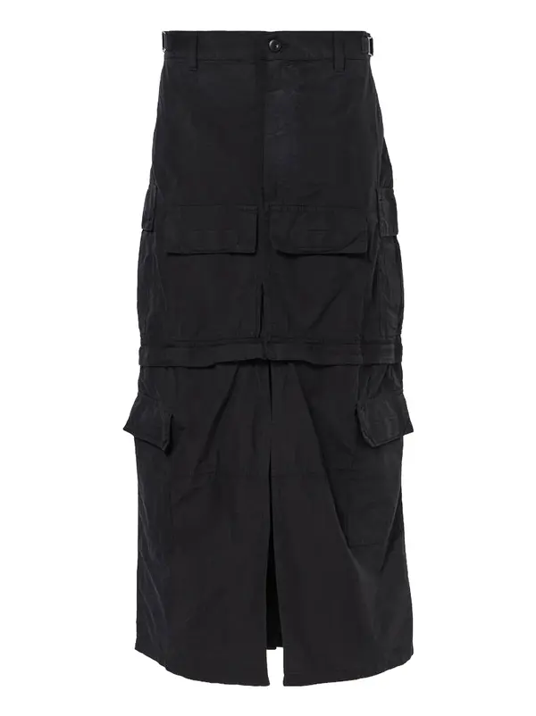 Balenciaga Cotton-blend Ripstop Cargo Skirt - Black