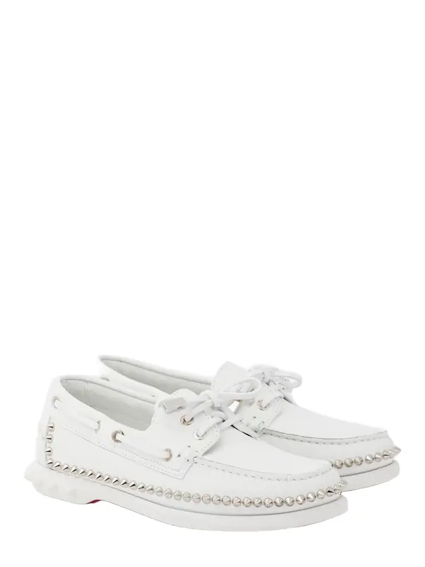 CHRISTIAN LOUBOUTIN Gerockel Leather Boat Shoes - White