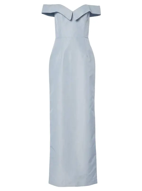 MARKARIAN Sarika Off-shoulder Taffeta Gown - Blue