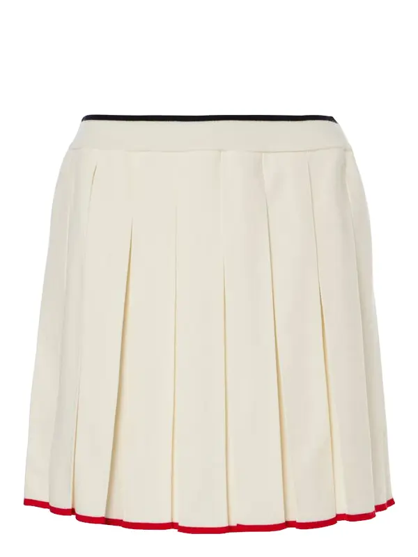 Thom Browne Pleated Wool-blend Miniskirt - White
