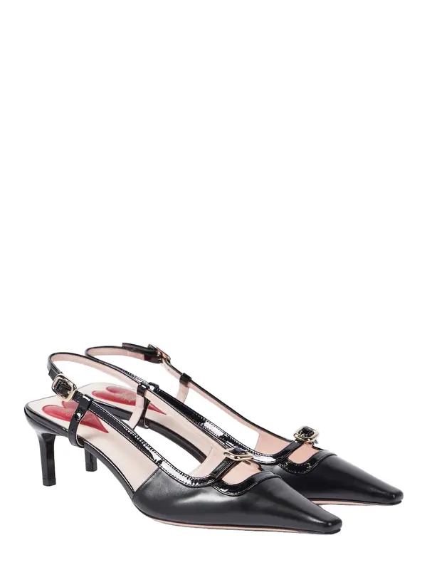 ROGER VIVIER Viv' Canard 55 Leather Slingback Pumps - Black