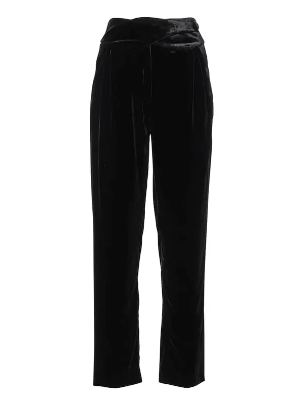 BLAZÉ MILANO Afterglow High-rise Velvet Pants - Black