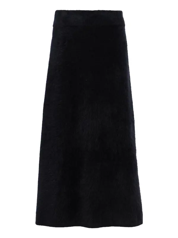 LISA YANG Asta Cashmere Midi Skirt - Black