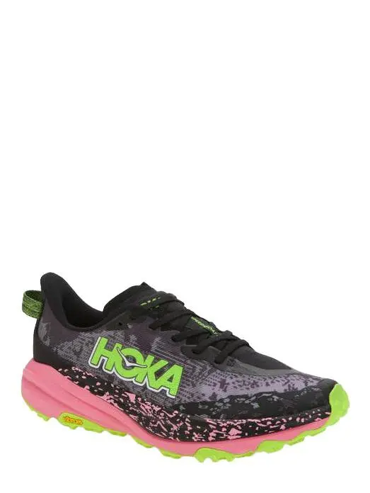 Hoka Speedgoat 6 Trail Running Shoe - Black/neon Rose