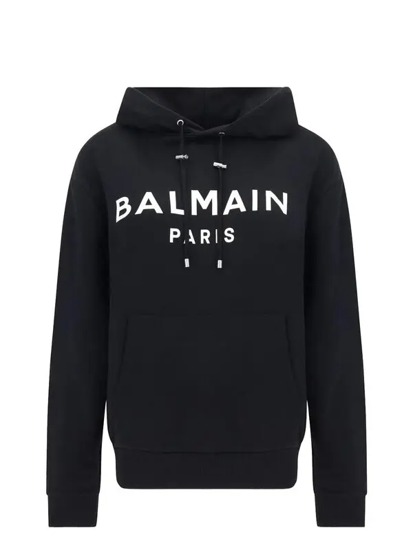 Balmain Paris Printed Hoodie - Black