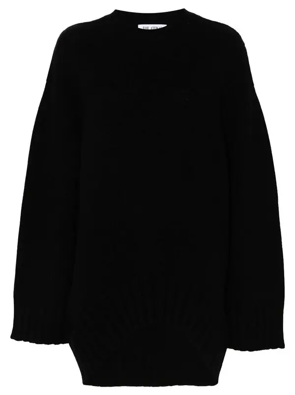 Attico Knitted Sweater Dress - Black