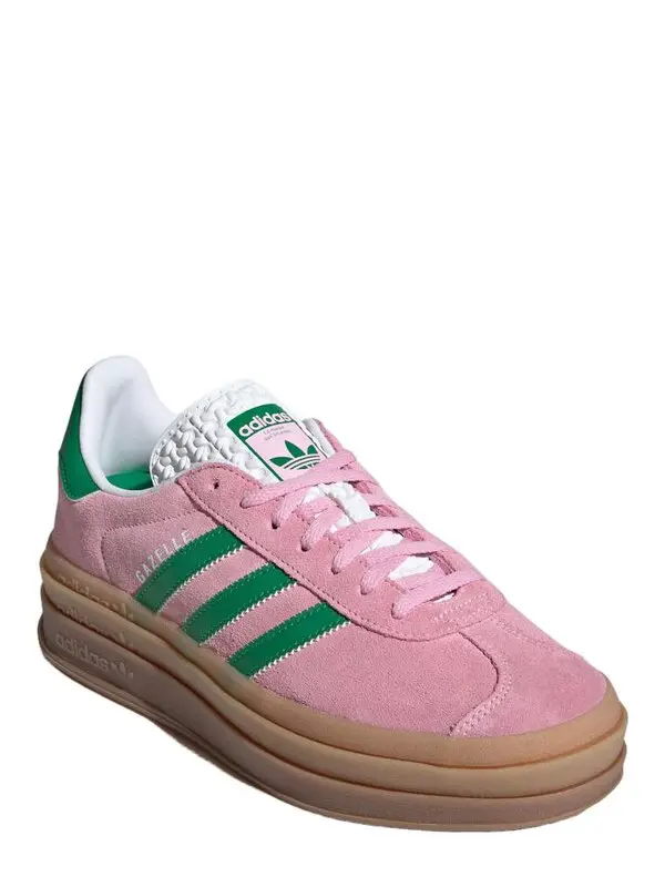 Adidas Gazelle Bold Sneakers - True Pink / Green / Cloud White