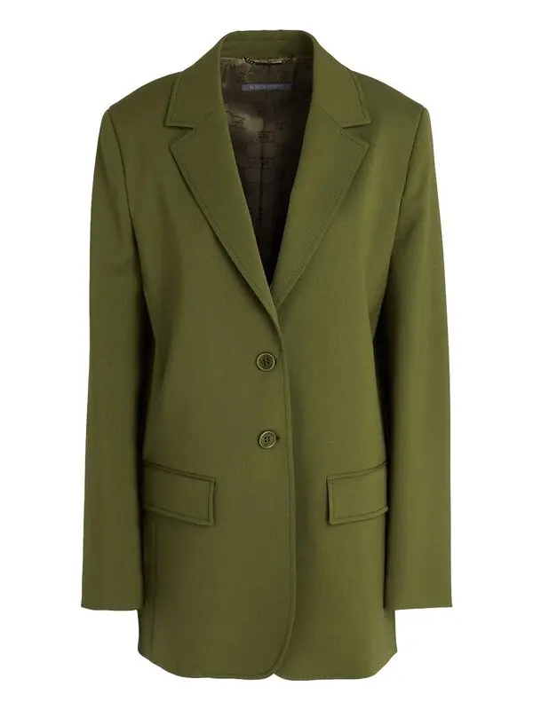 Alberta Ferretti Wool-blend Twill Blazer - Army Green