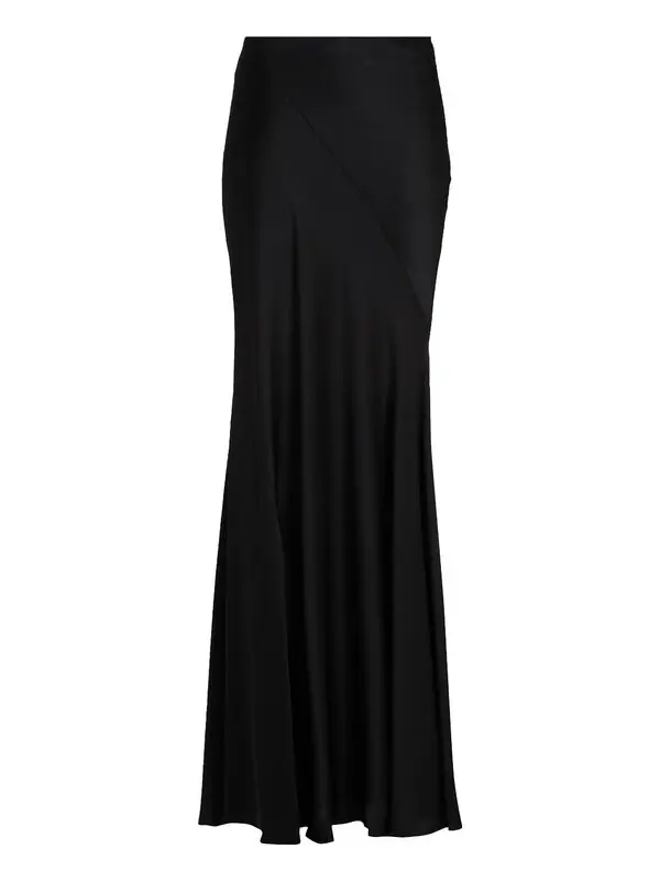 Alberta Ferretti Satin-crepe Maxi Skirt - Black