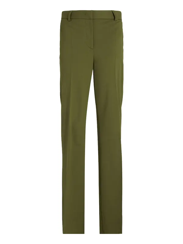 Alberta Ferretti Wool-blend Twill Straight-leg Pants - Army Green