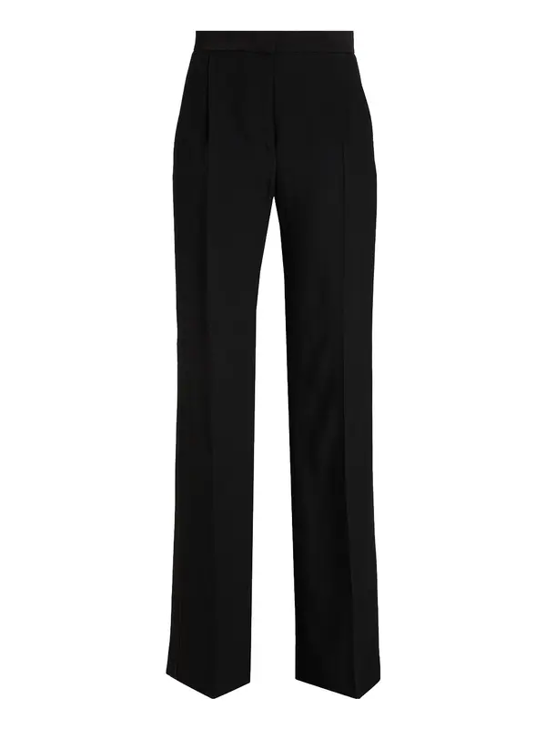 Alberta Ferretti Crepe Straight-leg Pants - Black