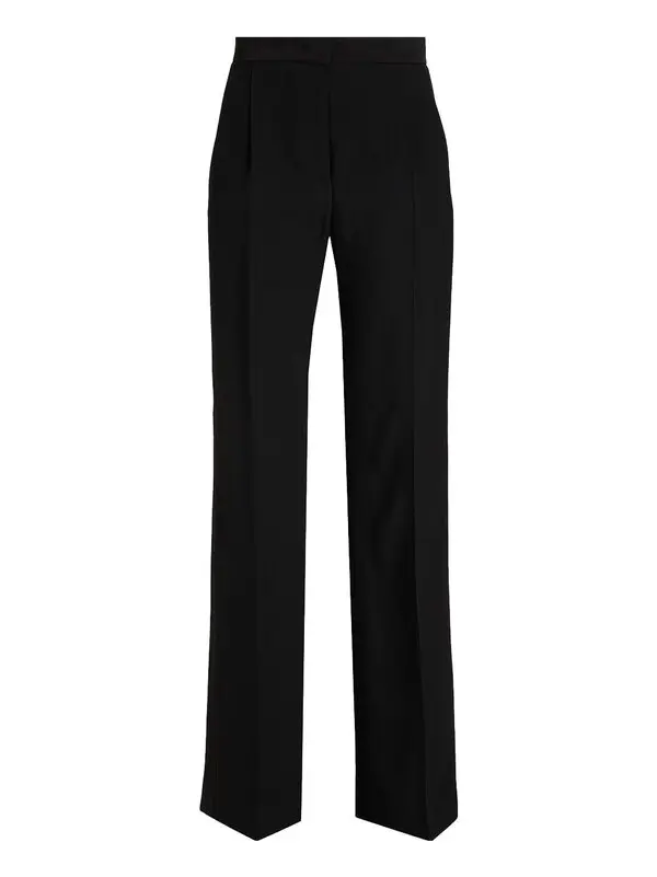Alberta Ferretti Crepe Straight-leg Pants - Black