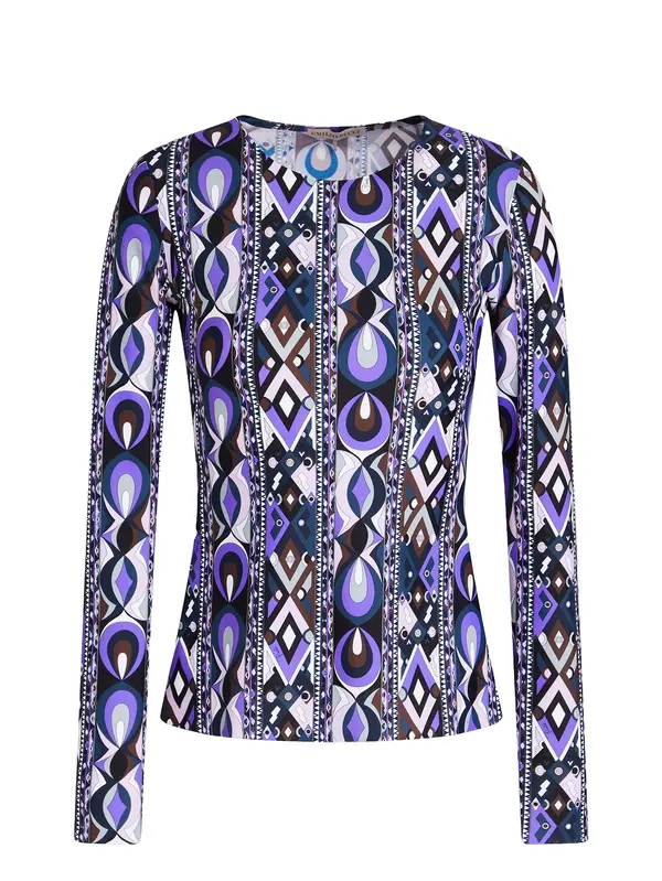 Emilio Pucci Printed Stretch-jersey Top - Purple