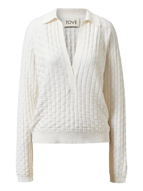 Tove Juniper Knitted Top - White