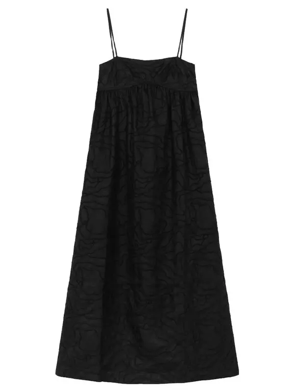 Loulou De Saison Cavola Embroidered Long Dress - Black