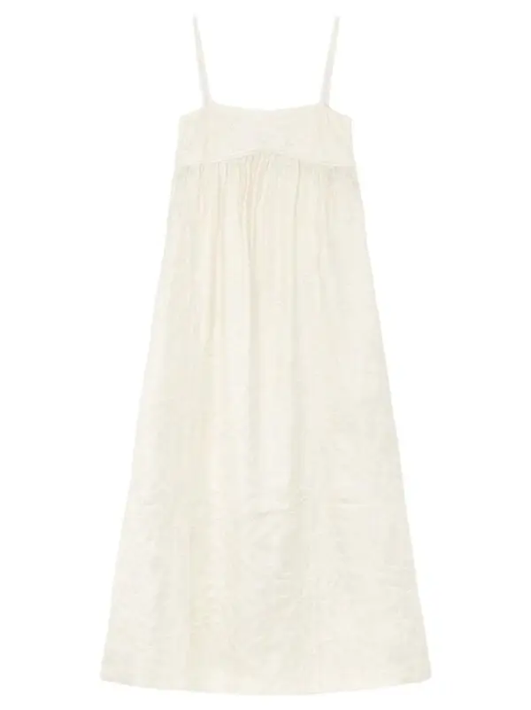 Loulou De Saison Cavola Embroidered Long Dress - Ivory